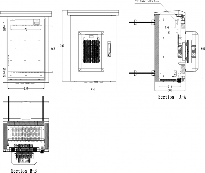 7U Outdoor Pole Mounted Enclosure