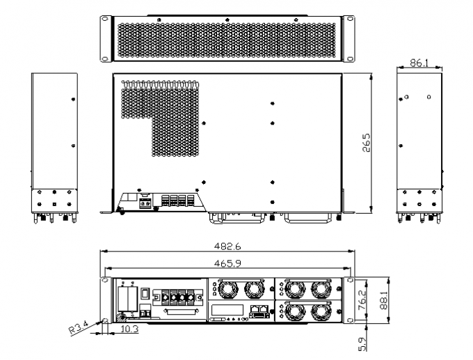 90A Outdoor Cabinet Telecom Rectifier System , DC Rectifier System With ...