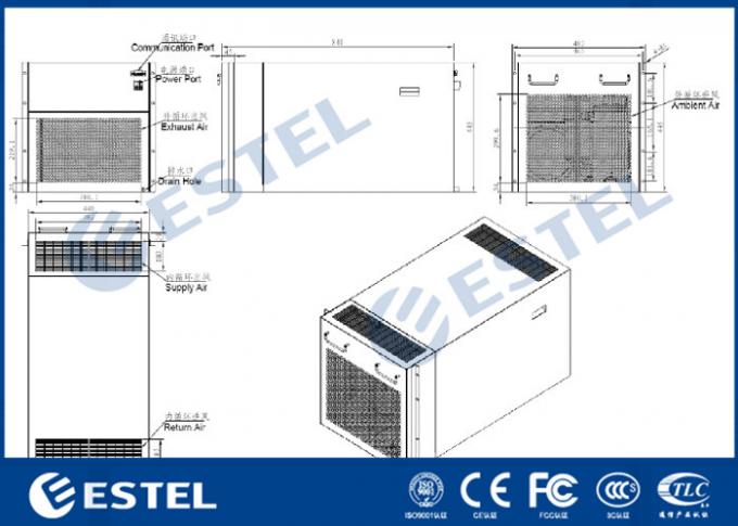 19" Racking Type Outdoor Enclosure Air Conditioner 3000W 220VAC CE ...