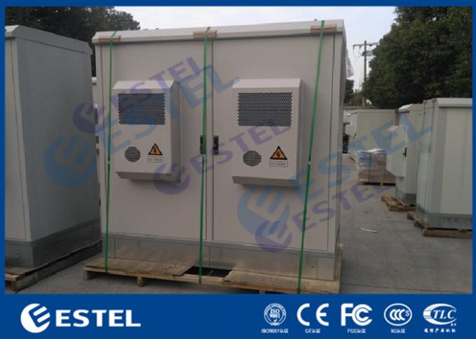 Two Compartment Base Station Cabinet Weatherproof IP55 With Aircon ...