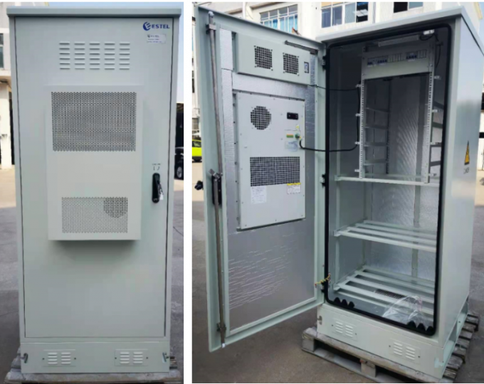 Temperature Control Outdoor Power Enclosure Weatherproof Data Cabinet