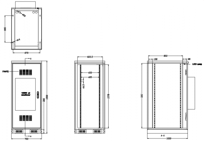 33U 19 Inch Outdoor Rack Mount Enclosure Insulated Temperature Antirust ...