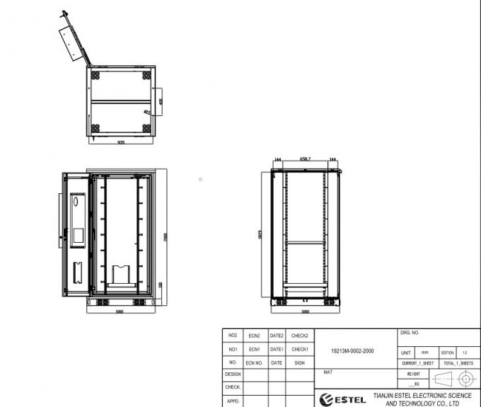 Outdoor Floor Mounted Cabinet 19 Inch Rack With PDU And Air Conditioner