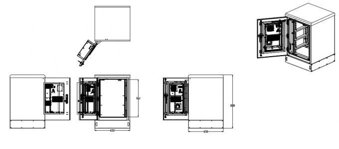 16U Telecom Outdoor Cabinet Outdoor 19 Inch Rack Cabinet IP55