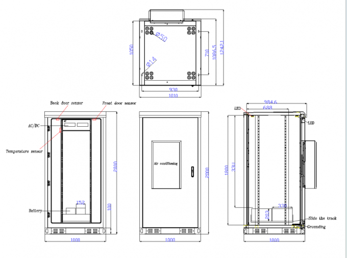 Stainless Steel Outdoor Telecom Equipment Cabinets Weatherproof IP56 ...