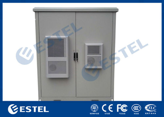 Weatherproof Outdoor Telecom Cabinet Dual Compartment Aluminum For ...
