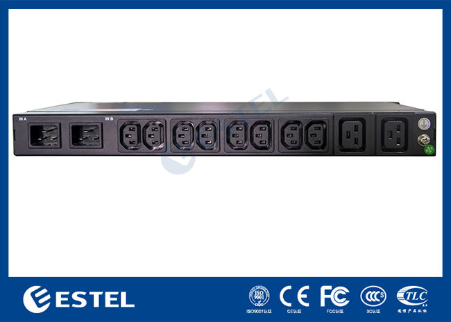 200-240VAC 2x16A Dual-Input Switched Rack PDU with KN-1 Protection Monitoring