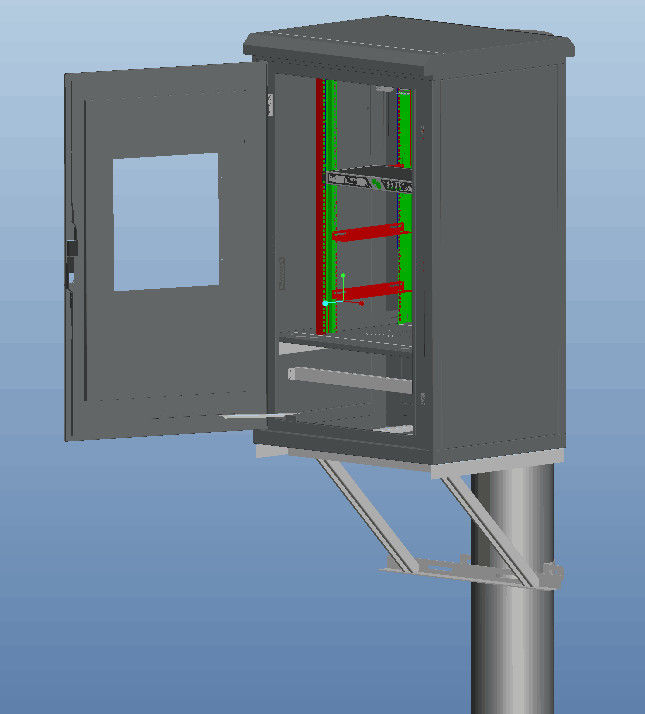 Galvanized Steel Outdoor Pole Mount Enclosure Battery UPS Cabinet With ...