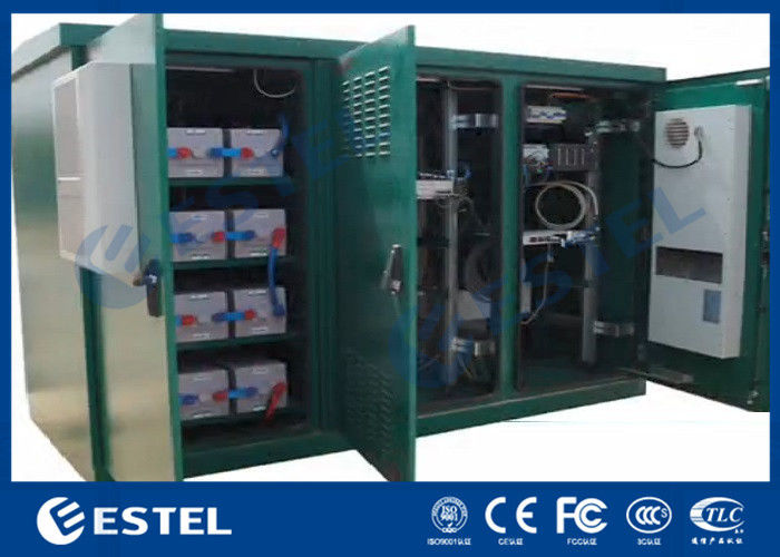 Floor Mount Outdoor Telecom Cabinet IP55 Triple Bay Racking Enclosure ...