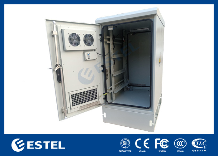 20U Double Door Outdoor Power Cabinet With Auxiliary Ventilation Enclosure