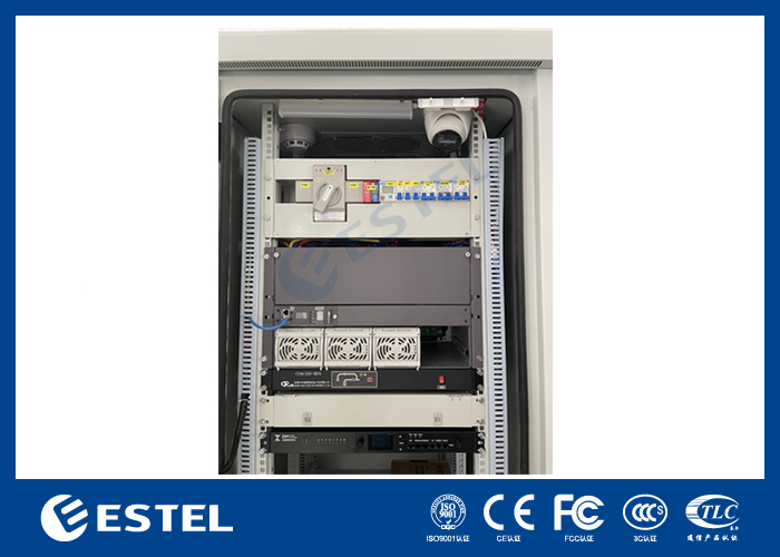 IP55 22U Outdoor Battery Cabinet with Embedded 9KW 48VDC Rectifier ...